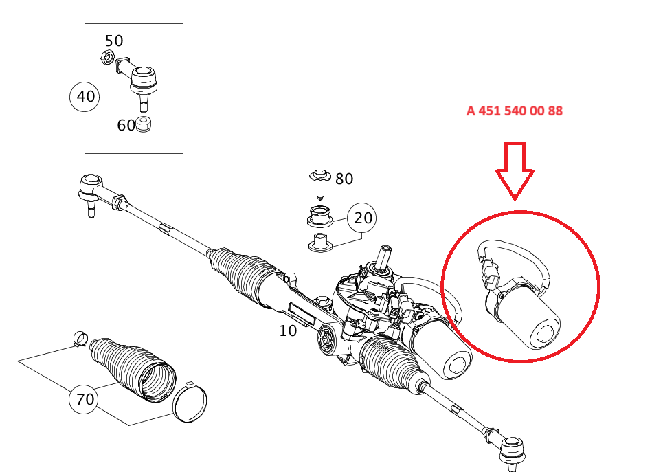 Smart 451 Power Steering Electric Motor, Servo Motor, Steering Assist ...