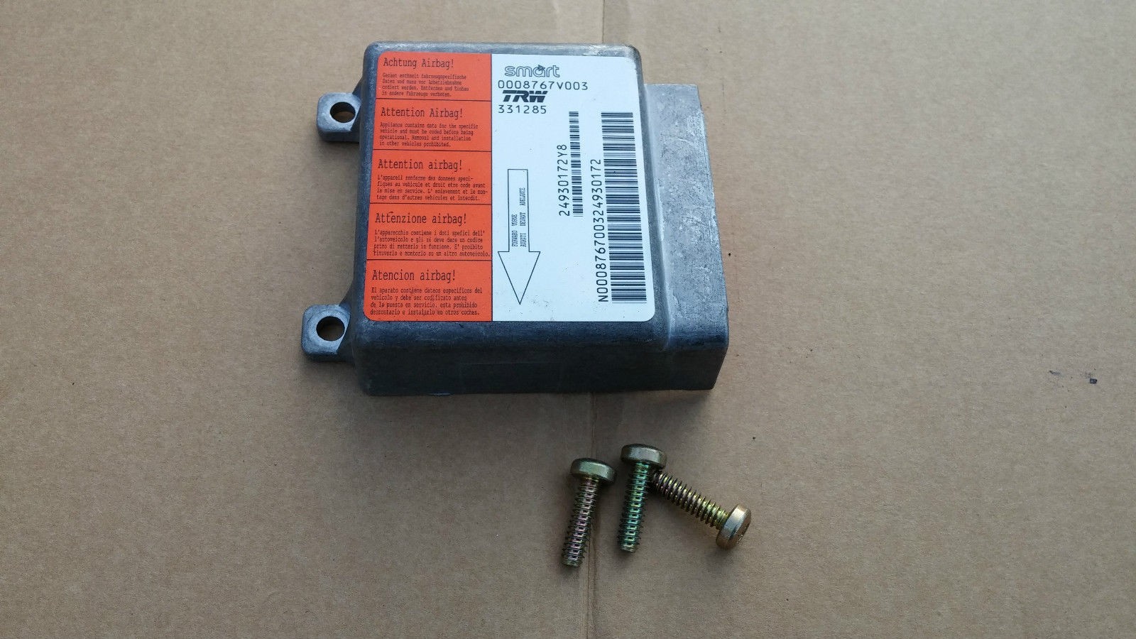 Smart Roadster Airbag ECU Control Unit Sensor for vehicles without seat ...